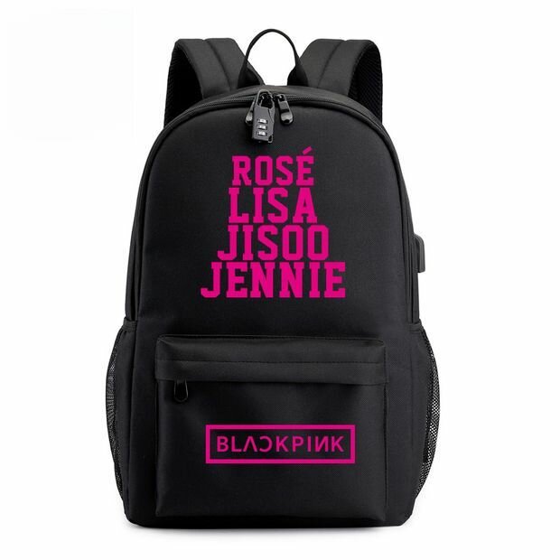 Школьный рюкзак Black&Pink с кодовым замком, стиль Lisa и Jennie (Blackpink), вместительный и лёгкий, защита и удобство, модный дизайн Harajuku
