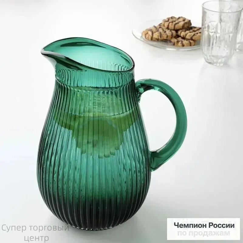 Кувшин IKEA SÄLLSKAPLIG, 2 л, стекло, зеленый