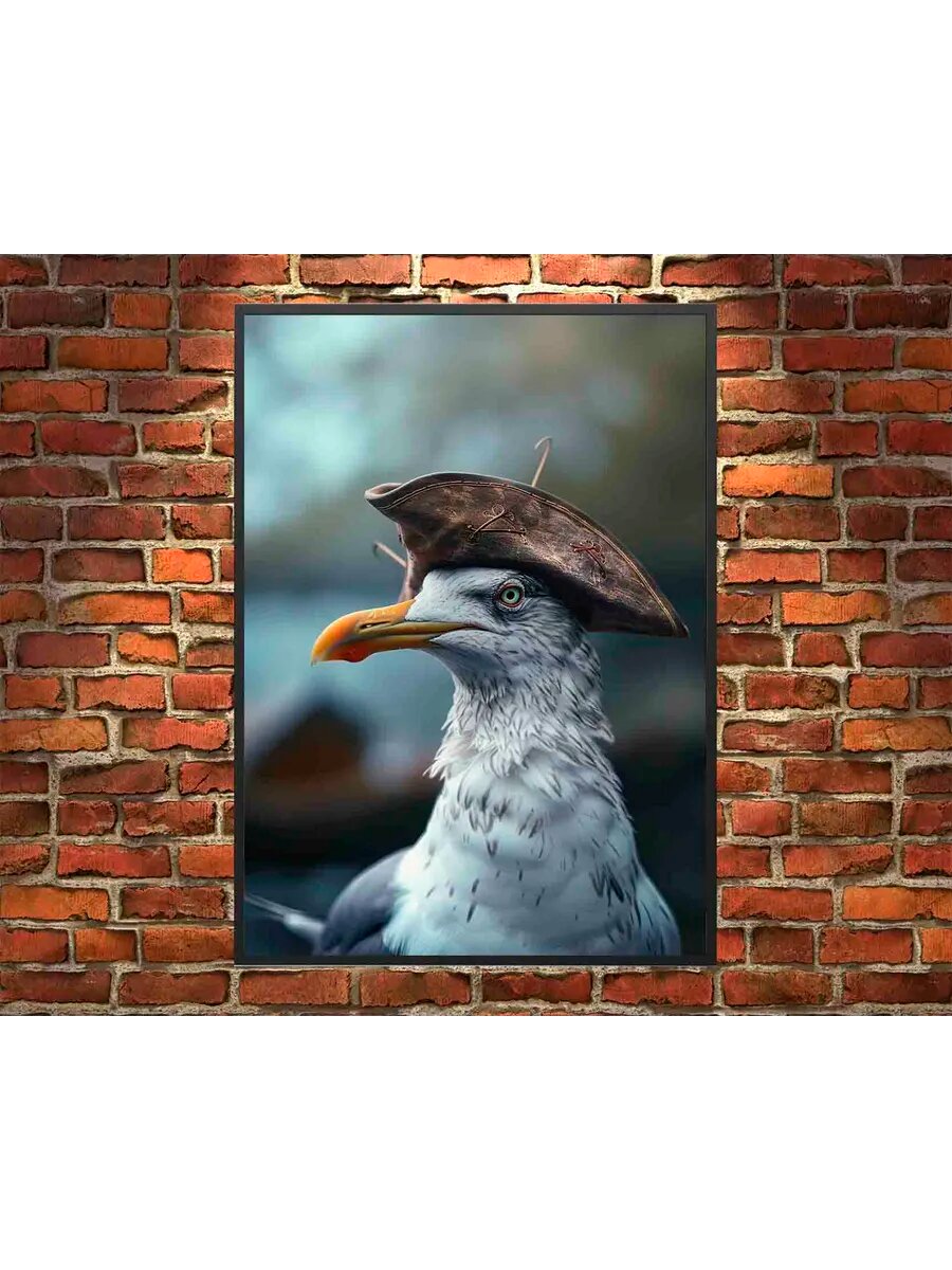 Чайка-птица-пират 3, Плакат 30x42см