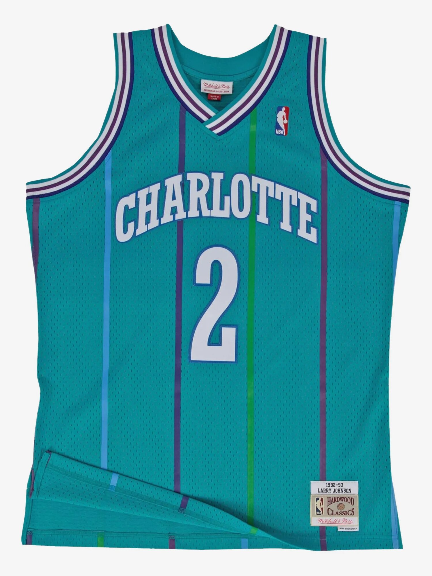 Топ Mitchell & Ness Charlotte Hornets 92 Larry Johnson Swingman Road NBA