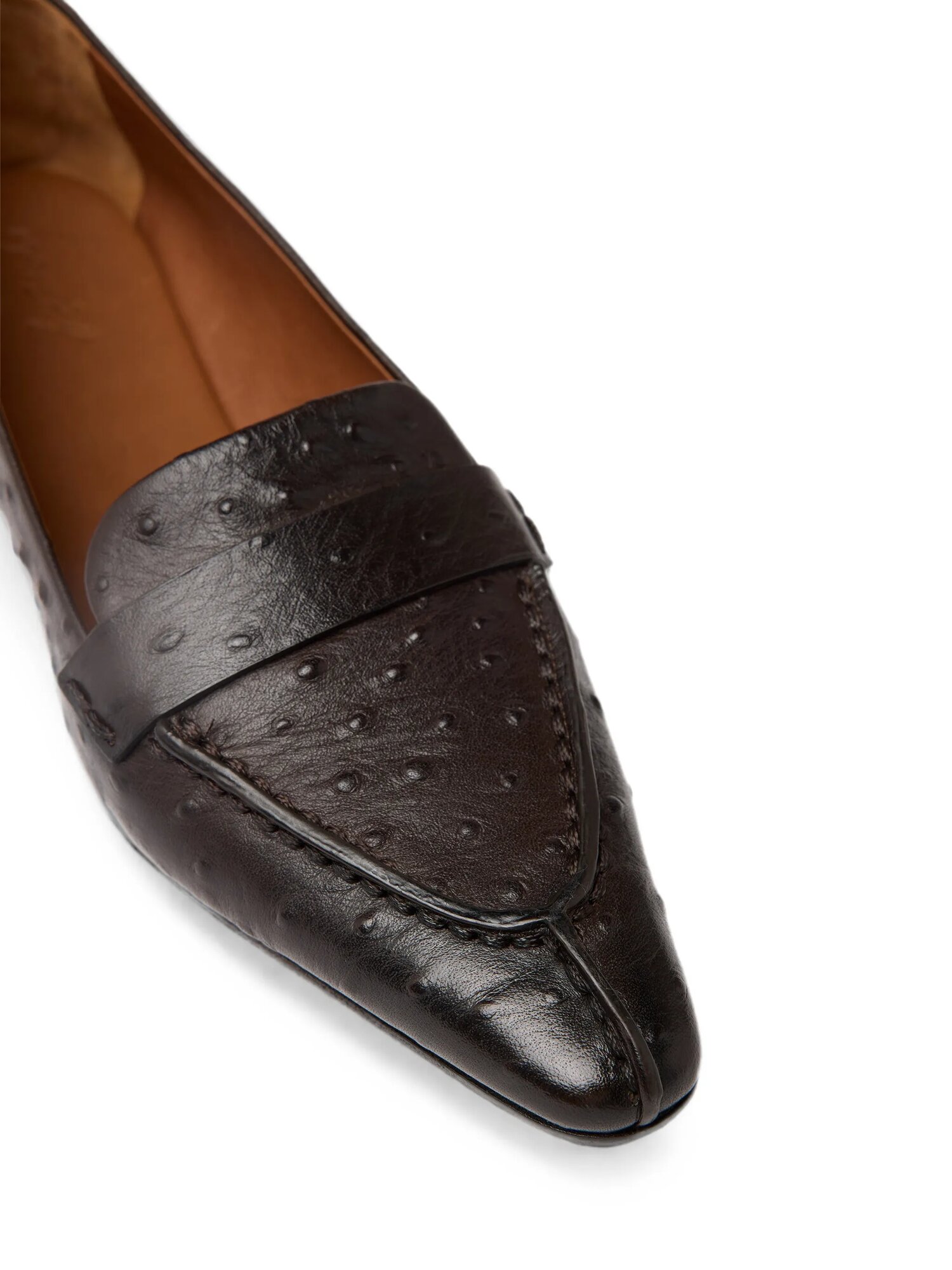 Лоферы Marsell Ostrich-effect pointed-toe suede loafers, размер 38 — фото 1