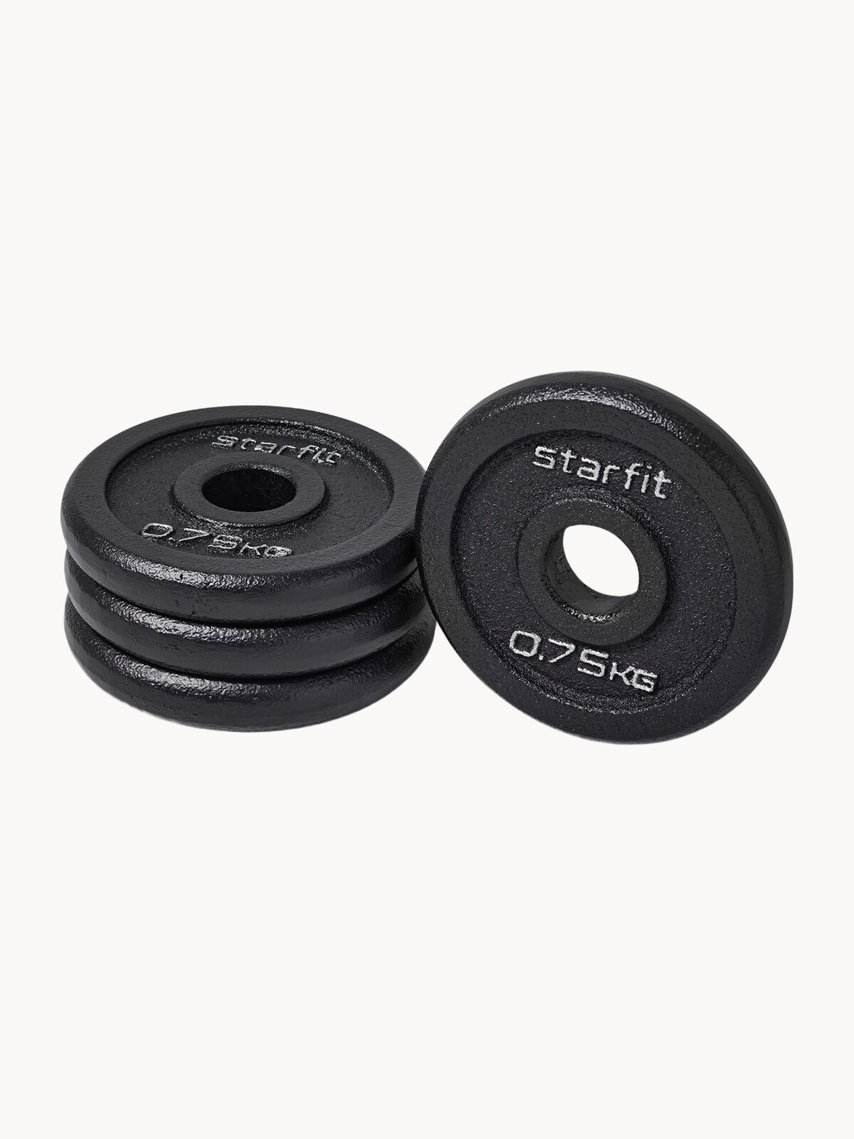 Блины для штанги чугунные STARFIT, вес 0,75 кг, набор 4 шт, d=26 мм