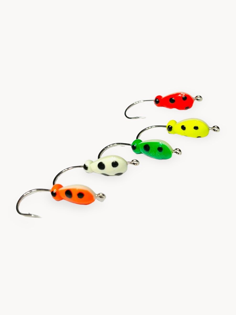 Мормышки светящиеся, для ловли корюшки, 5 шт, фосфорные, длительного свечения, набор