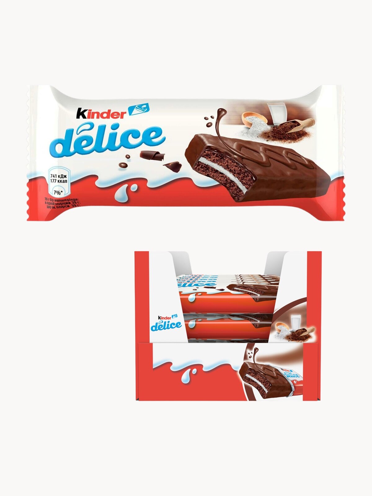 Пирожное бисквитное Киндер Делис 39гр, 20шт/уп