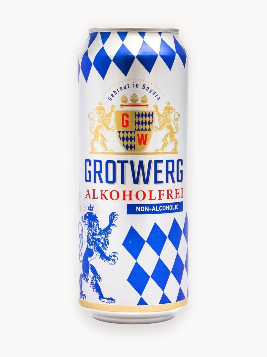 Пиво безалкогольное Grotwerg Alkoholfrei, Германия, 0.5 л, банка