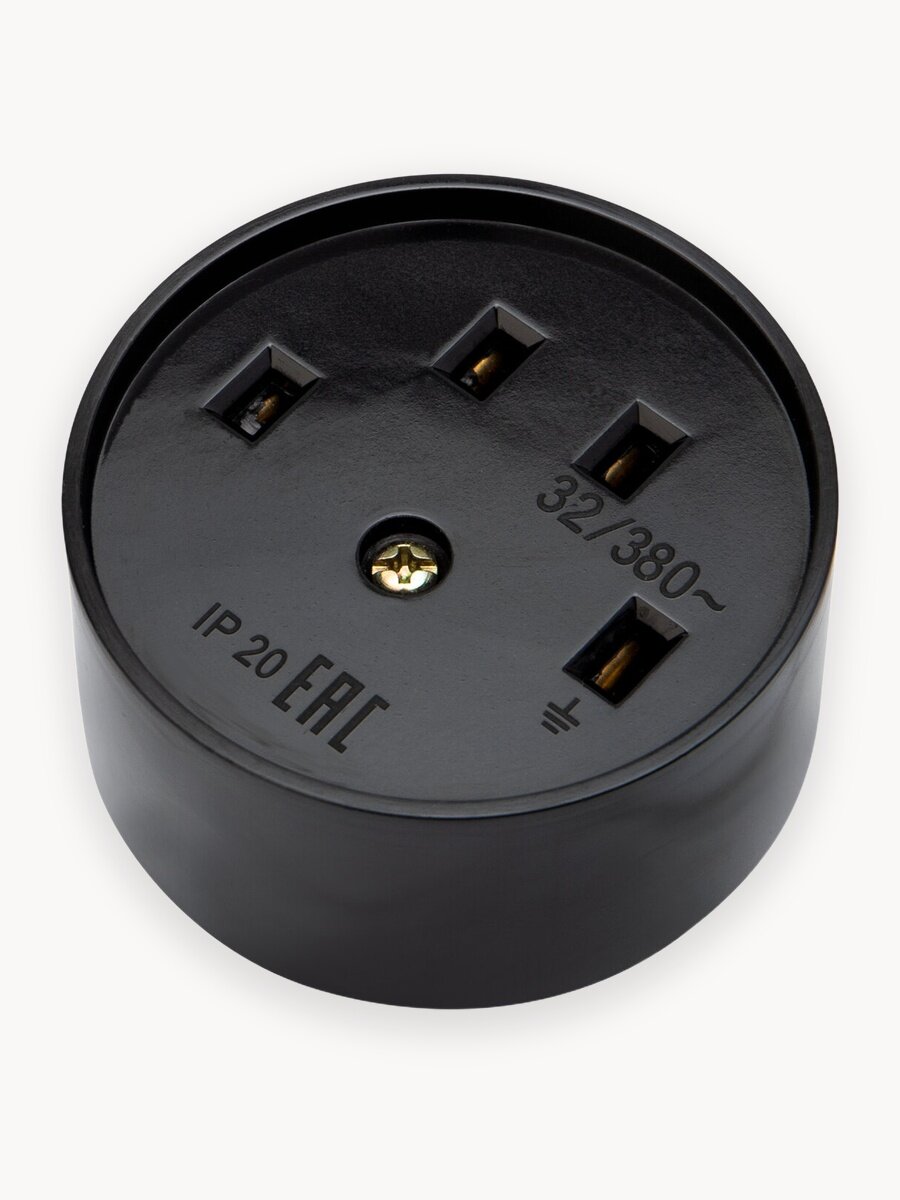 Розетка силовая РШ для электрической плиты 32 А, 380 В, черная, REXANT