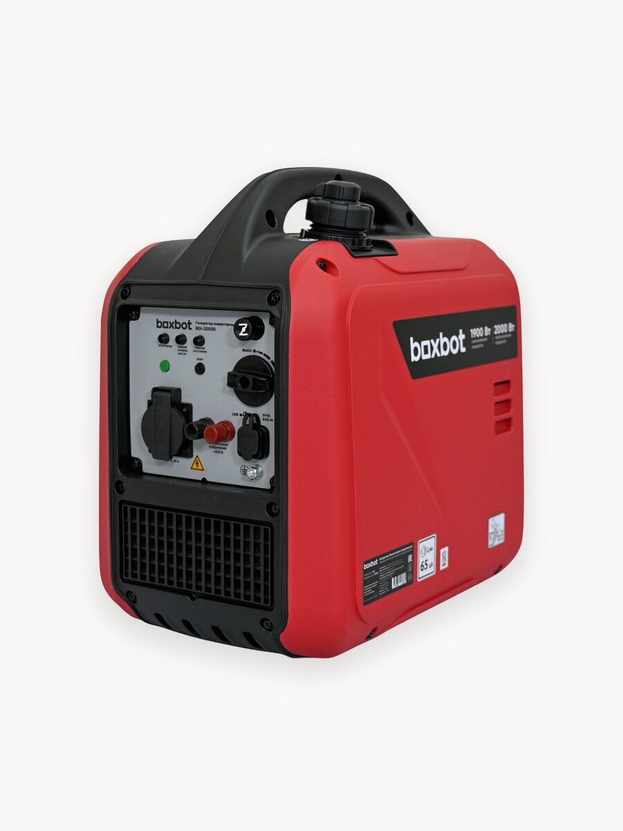 Генератор инверторный тихий BOXBOT BGI-2000S, 2 кВт, USB, ЭКО-режим, Reset, Параллельное соединение