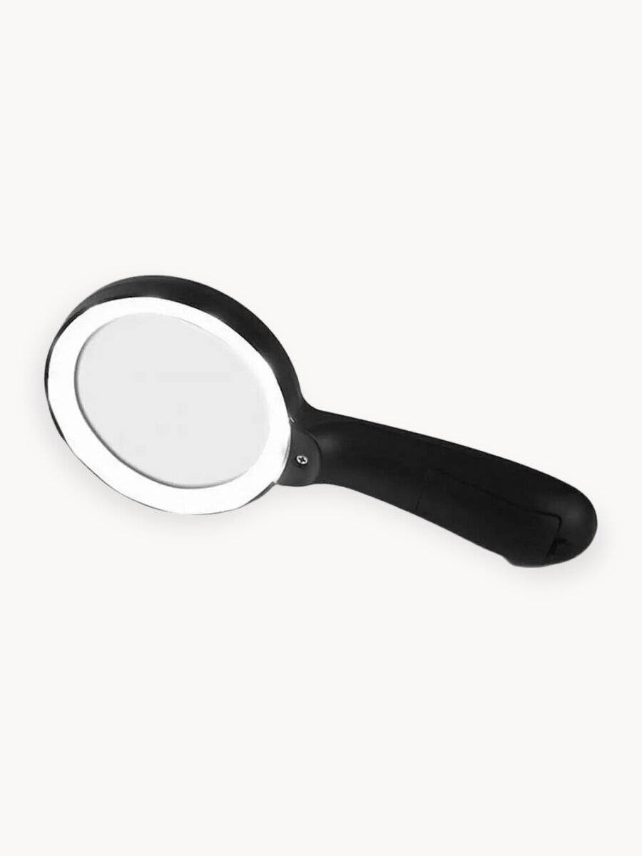 Лупа ручная 10x 90мм с подсветкой 12 LED, ZB-7790-12