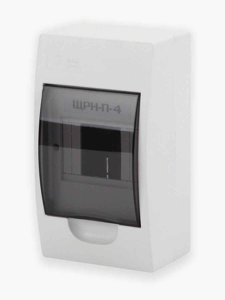 Щит распределительный навесной ЭРА ЩРН-П-04 SIMPLE пластиковый на 4 модуля с дверцей IP41, 199х113х95 мм, белый