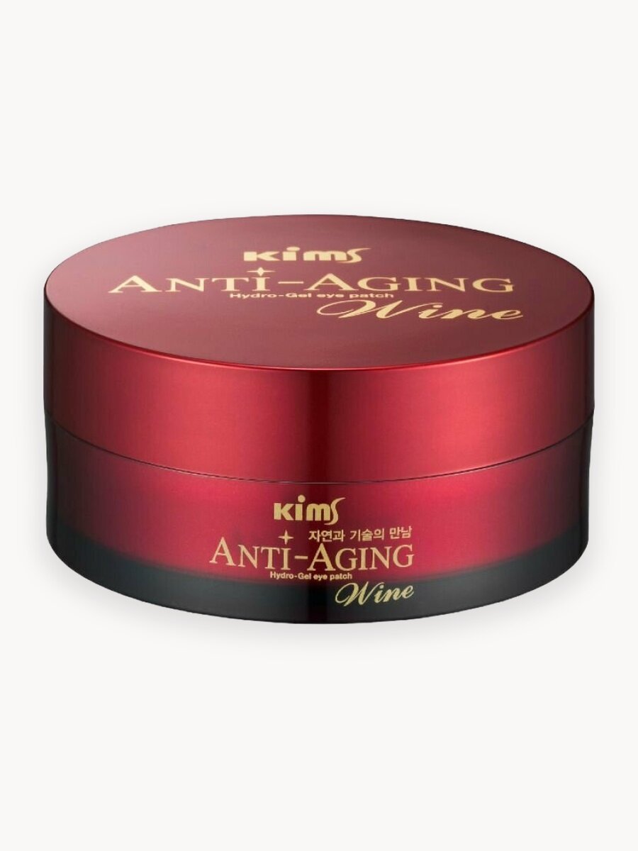 Гидрогелевые анти-возрастные винные патчи Kims Anti-Aging Wine Hydro-Gel Eye Patch
