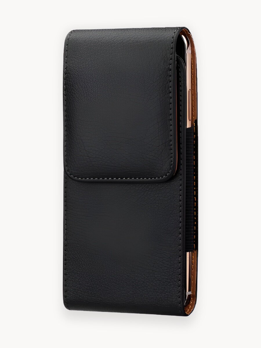 Чехол сумка кобура для телефона вертикальный черный, размер 80 мм на 150 мм 5.0" с магнитной застежкой