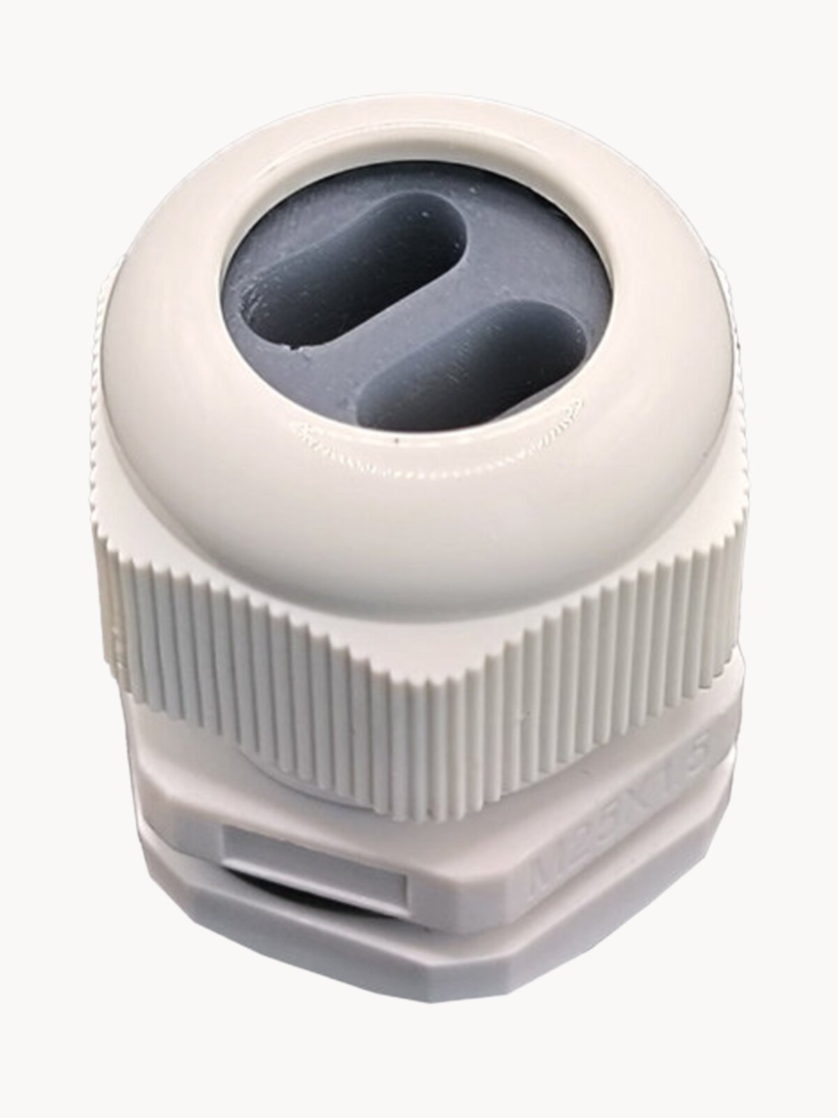 Кабельный ввод пластиковый M25х1.5 под 2 плоских кабеля 6x13 мм цвет серый RAL7035 с контргайкой и прокладкой IP68