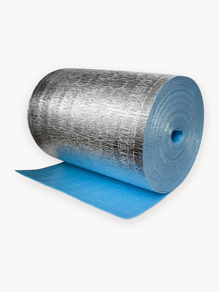 Утеплитель фольгированный самоклеящийся пенофол 15х0,6 м 5 мм