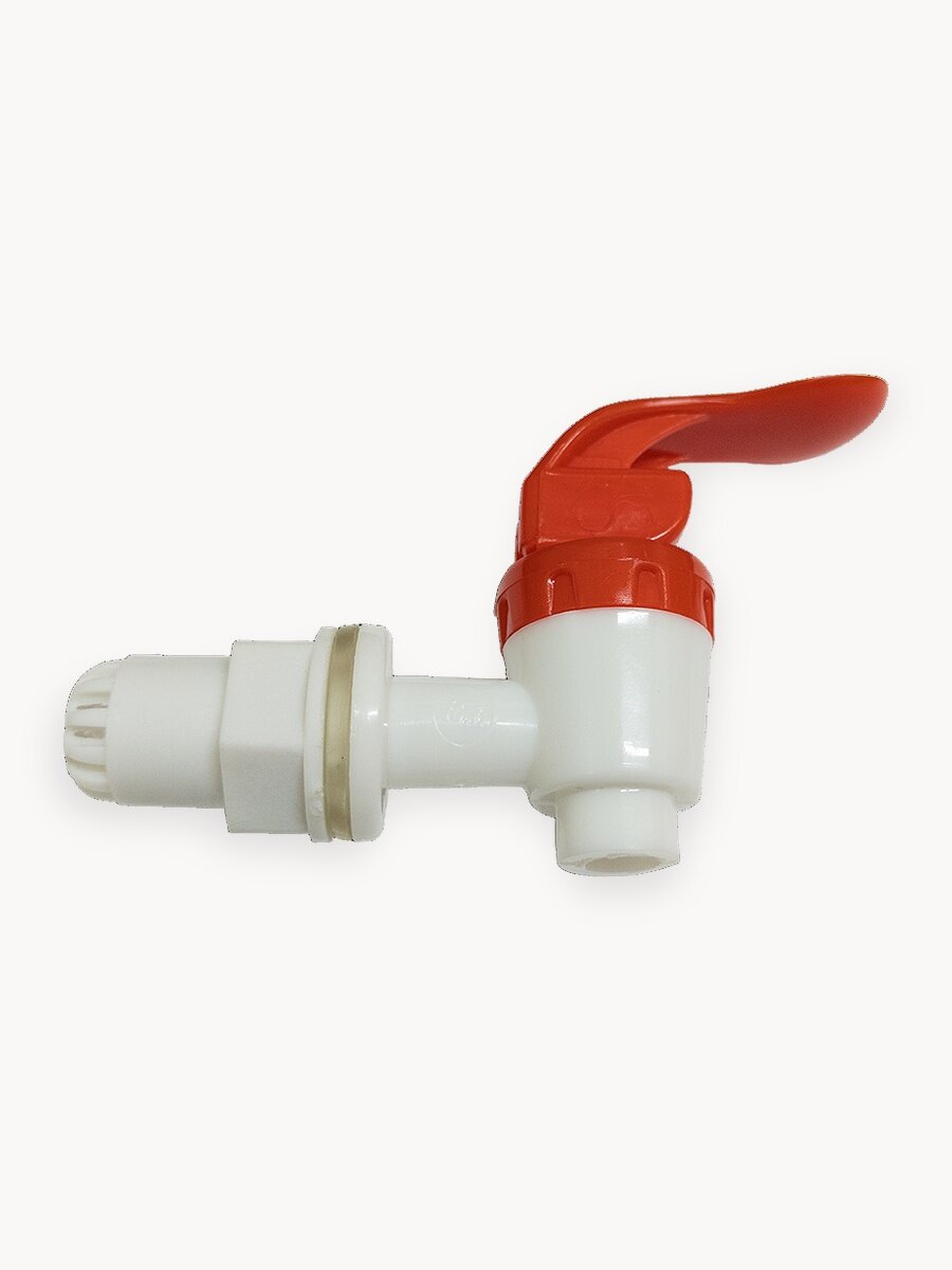 Кран (пластик) для врезки в емкости с двумя силиконовыми прокладками и крупноячеистым фильтром, диаметр резьбы 12 мм