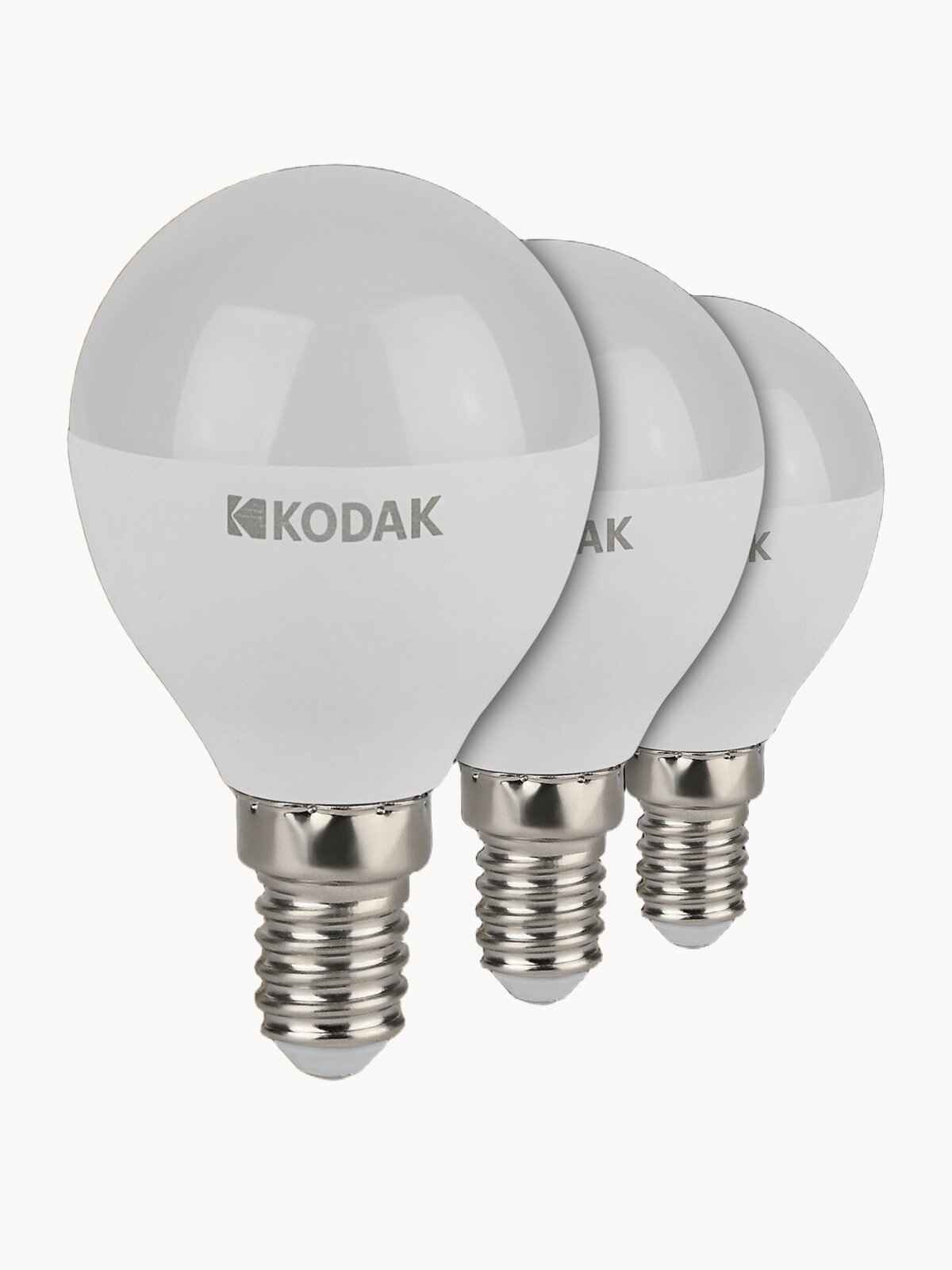 Лампочка светодиодная KODAK LED Е14 11 Вт P45 шар 3000К теплый белый свет набор 3 штуки