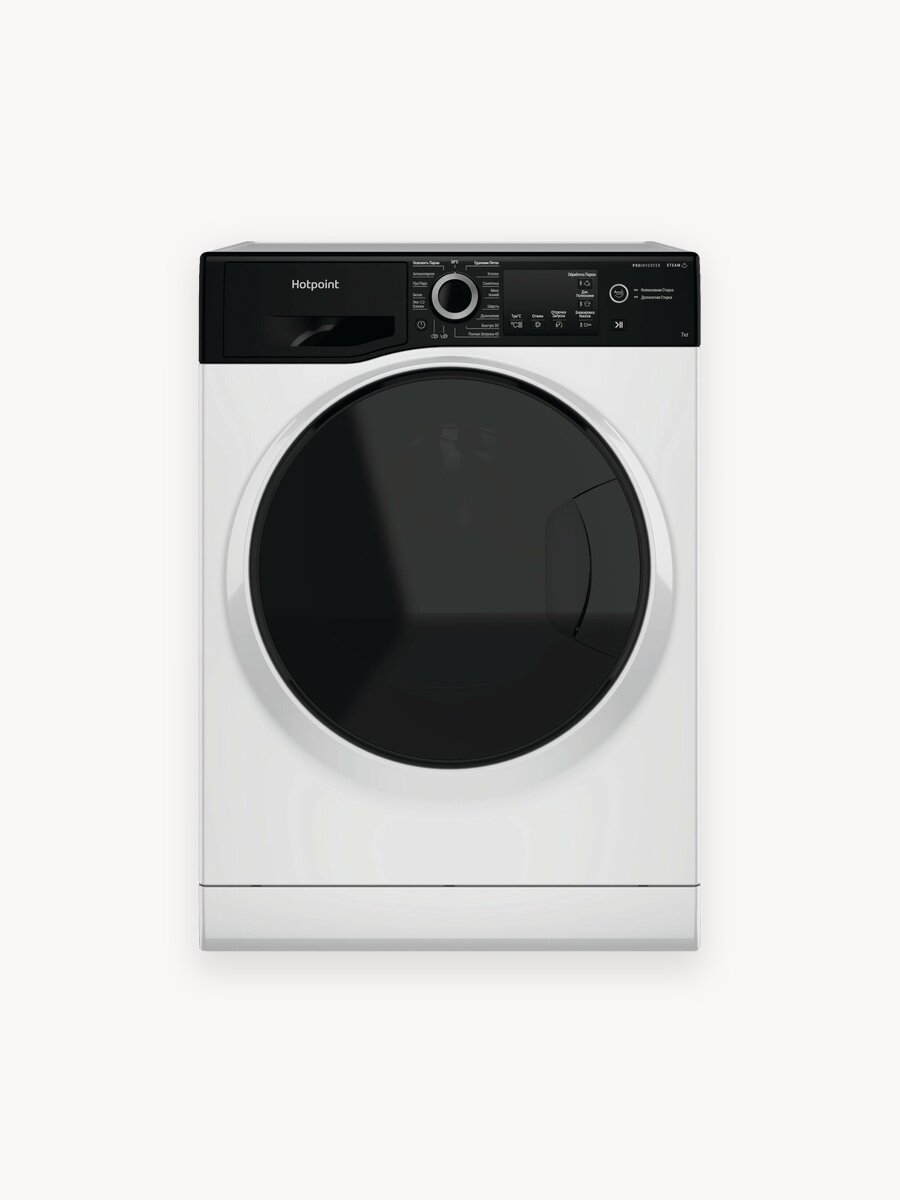 Узкая стиральная машина Hotpoint NSB 7249 ZD AVE RU, 7 кг, белый/черный