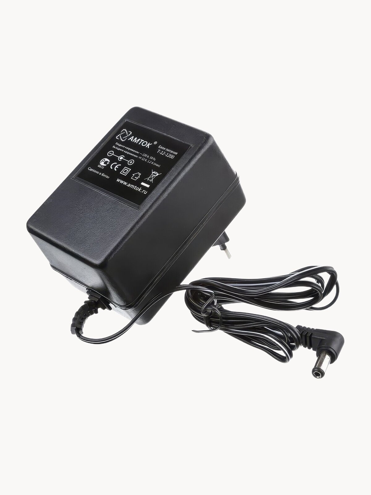 Блок питания AMTOK T-12-1200 трансформаторный, 12 В - 1.2 A, разъём 5.5*2.1