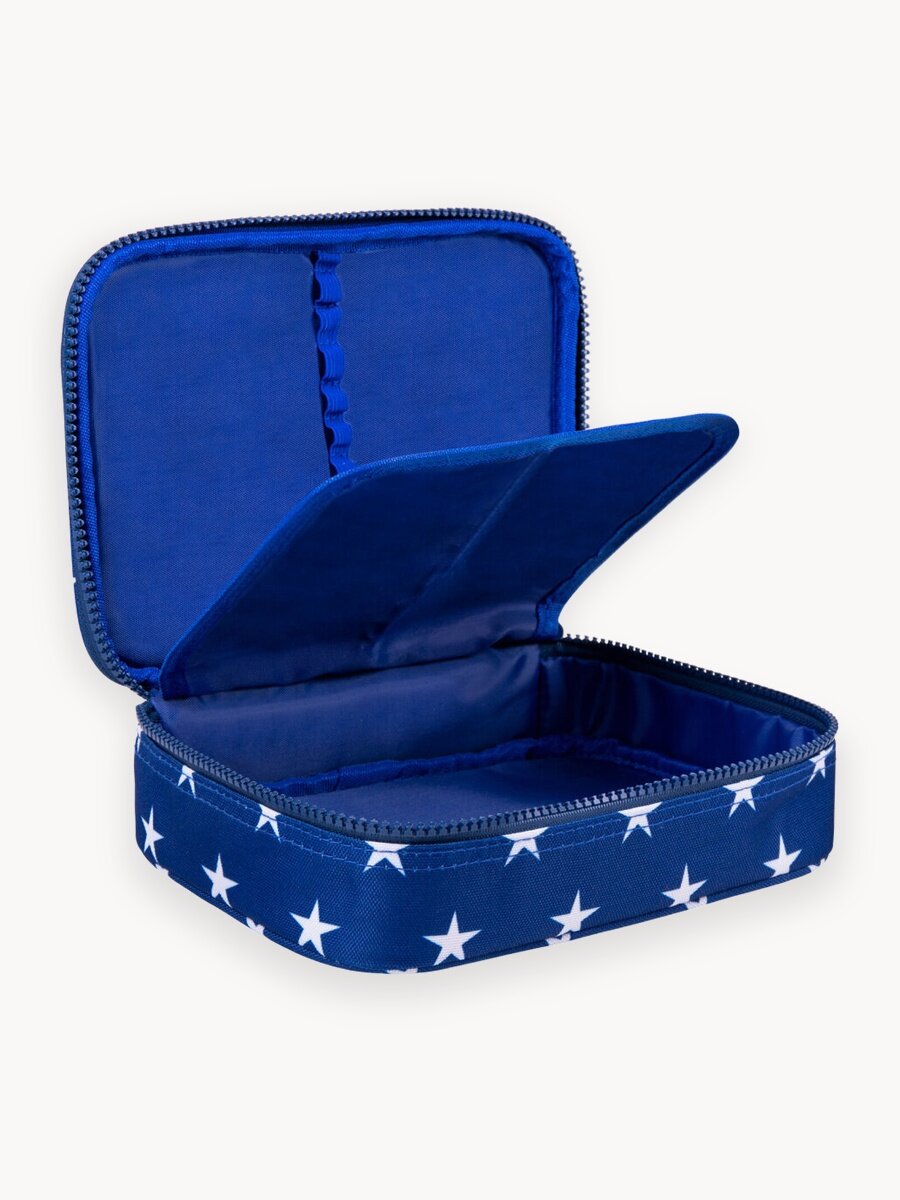 Пенал-косметичка-тубус школьный для ручек, карандашей Brauberg, 1 отделение, 1 откидная планка, ткань, 21x15x6 см, Stars, 270707