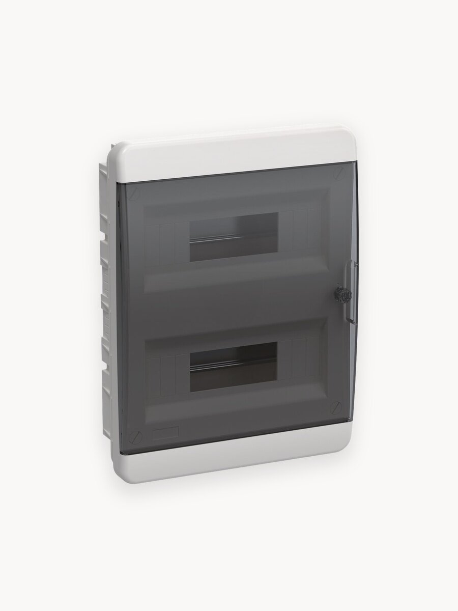 Щит распределительный IEK TEKFOR ЩРВ-П-24, 24 модуля, IP41, пластик, черный, прозрачная дверь, встраиваемый