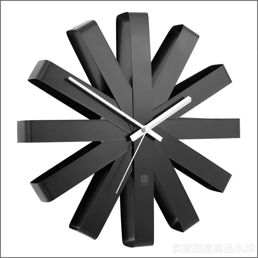 Umbra Настенные часы "Ribbon" 4.5 см х 30.2 см бесшумный механизм черный