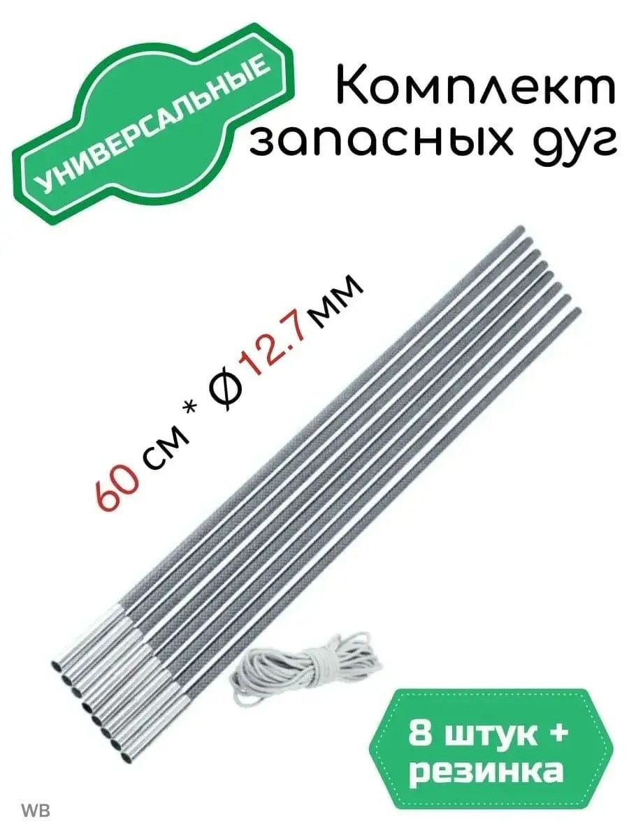 Дуги для палатки 12,7 мм из дюрапола, комплект сегментов дуг по 60 см, запасной каркас для кемпинговой палатки, фиберглас