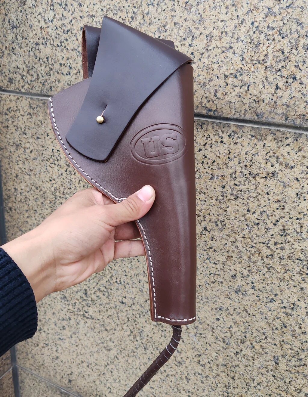 Кожаный чехол из натуральной кожи WW1 US ARMY M-1917/1942 .45 PISTOL REVOLVER HOLSTER