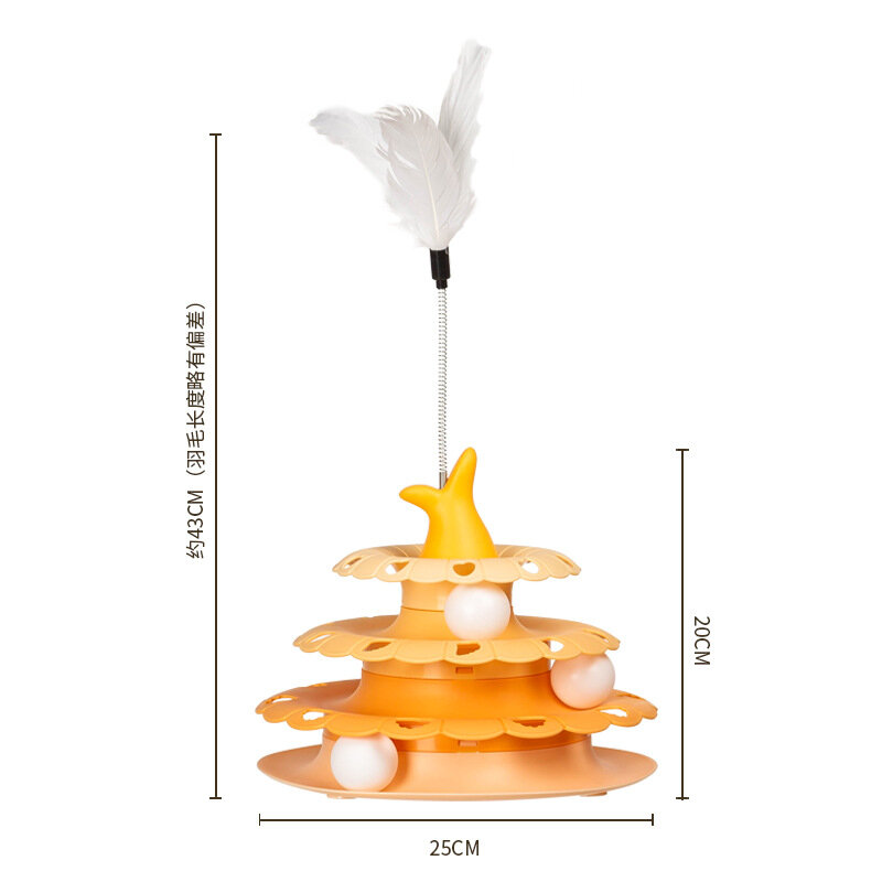 Кошачьи игрушки Кошки кошачьи поворотные тарелки от Hi Интерактивные развивающие игрушки для домашних животных Желтый