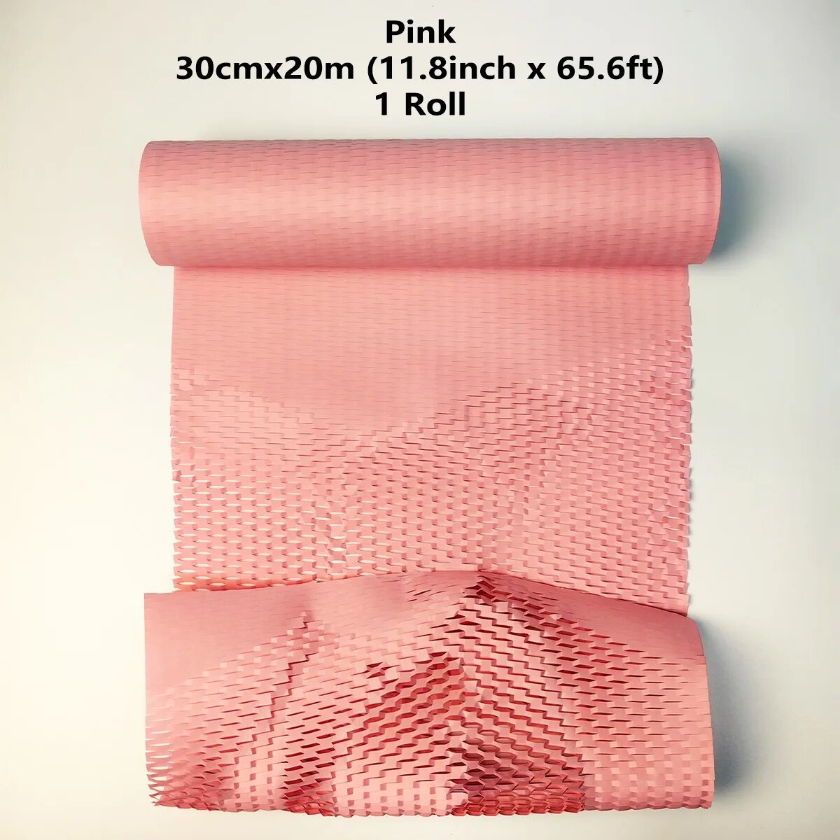 Розовая сотовая упаковочная бумага 1Roll-30cmx20m