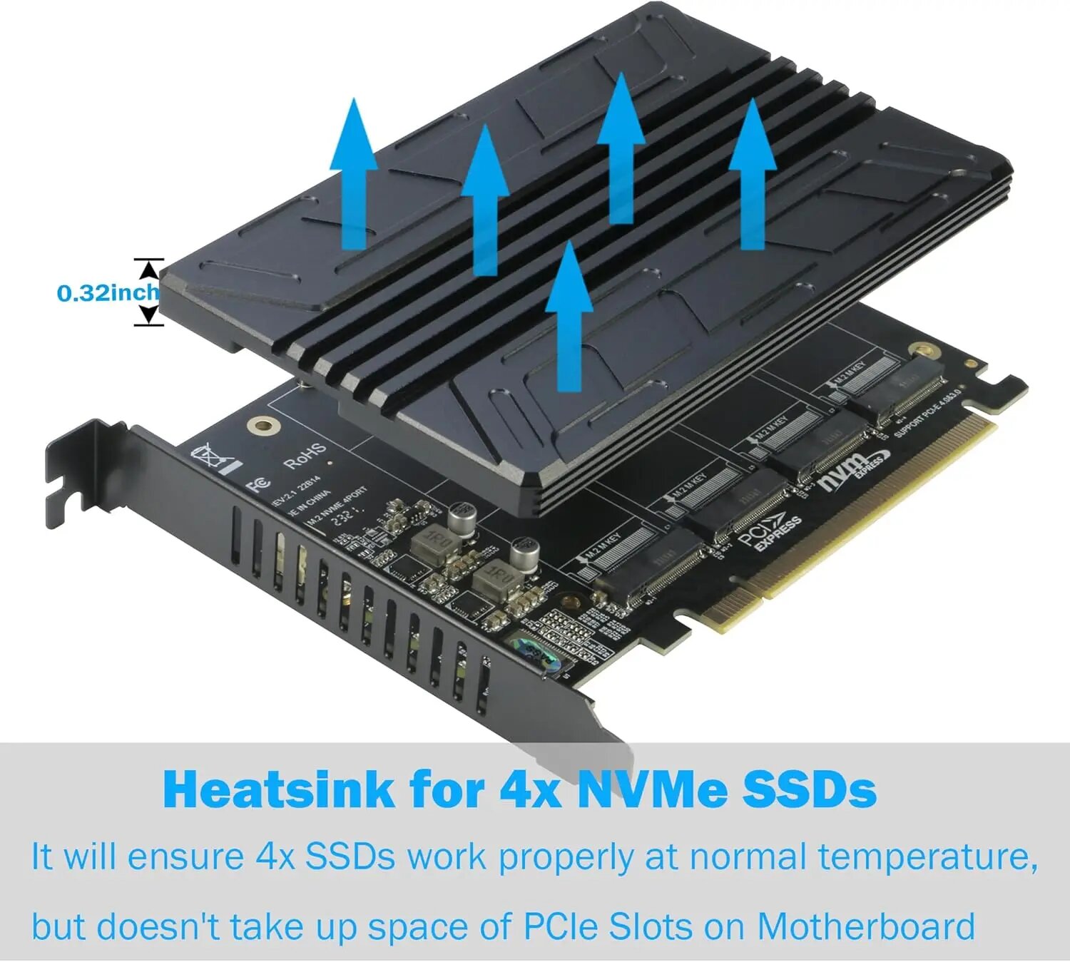JoniSerl Quad NVMe PCIe Адаптер — фото 1