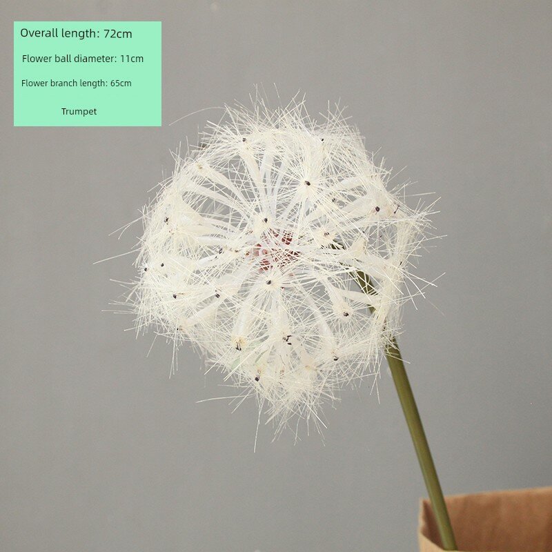 Искусственный одиночный цветок одуванчика, искусственный букет на длинном стебле, одиночная ветка, декор для оформления