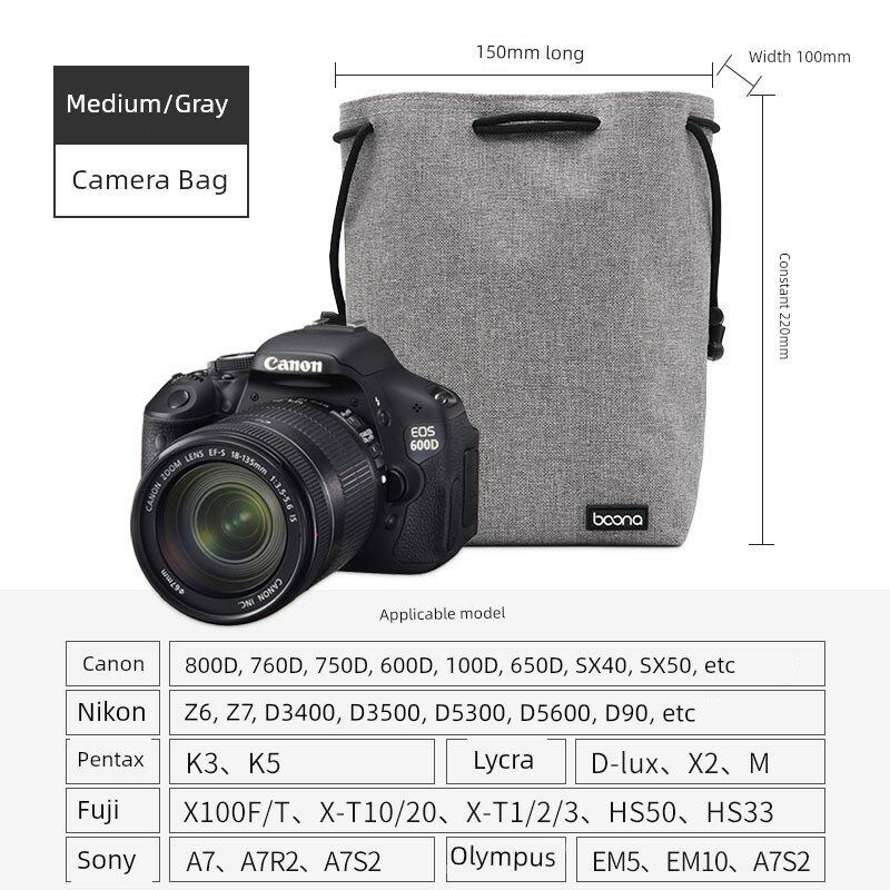 Чехол для камеры Olympus Средний Серый с ремешком для EM10 IV II EM5 EM1 EP7 EP5 OM-D