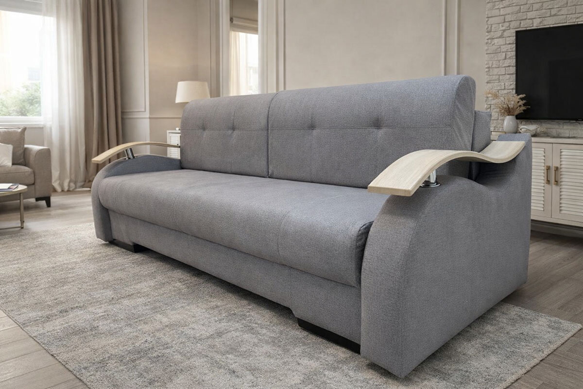 Диван еврокнижка Братислава, с подлокотниками, велюр Altair cloud