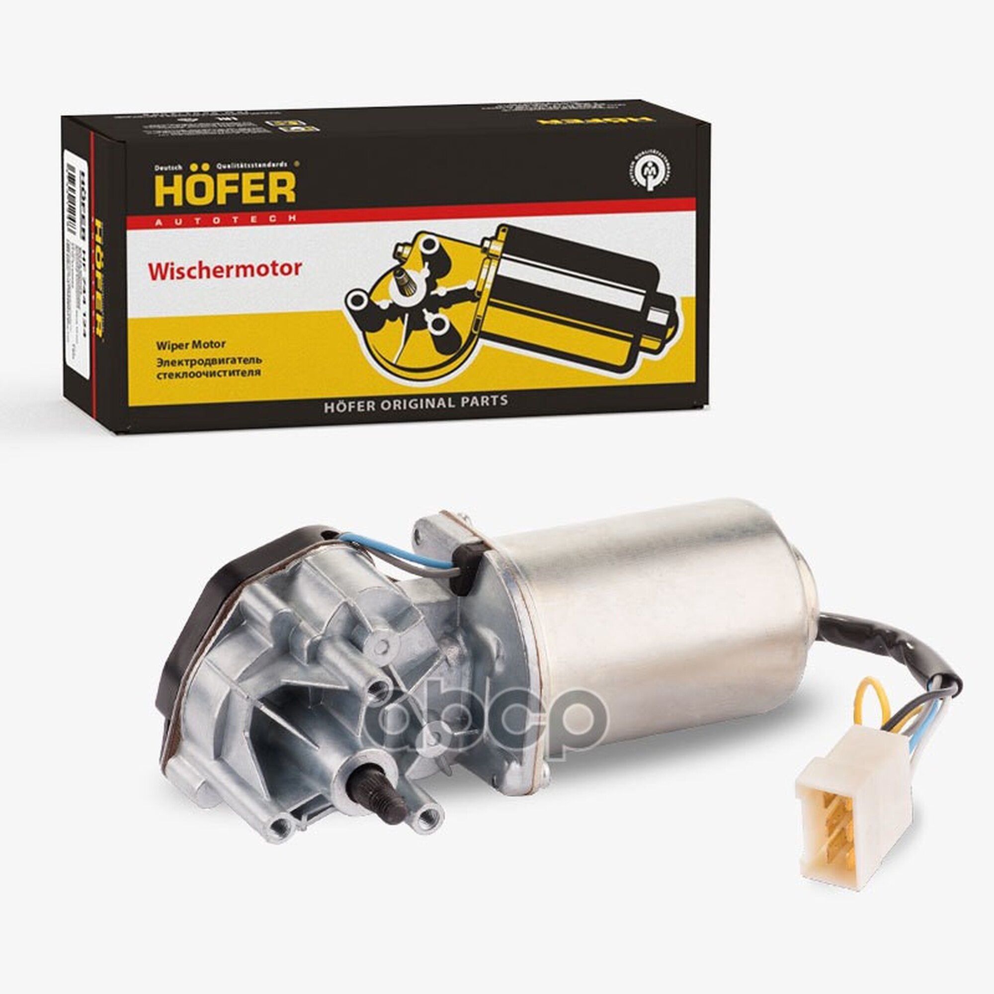 Моторедуктор стеклоочистителя HOFER ВАЗ 2110 передний вал 10мм в уп. HOFER арт. HF744124