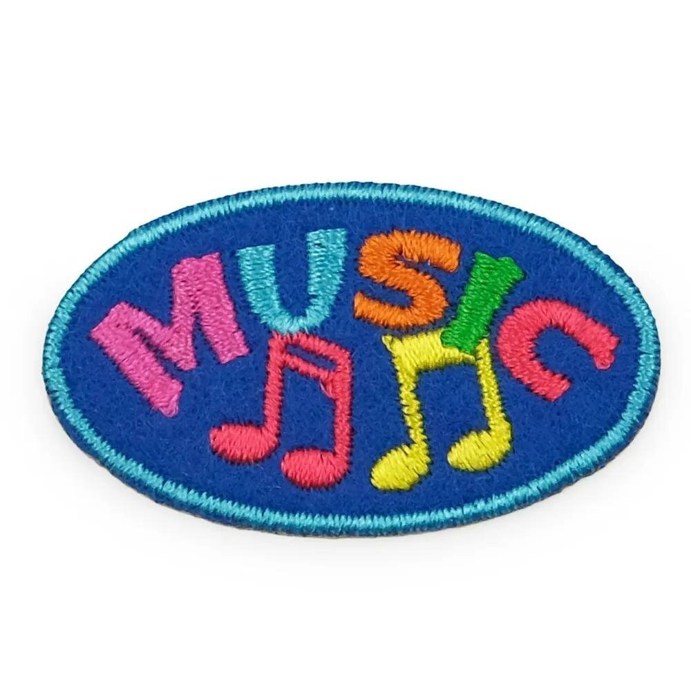 Термоаппликация Hobby&Pro "Music", синий, 4,5х2,5 см, для украшения текстильных изделий