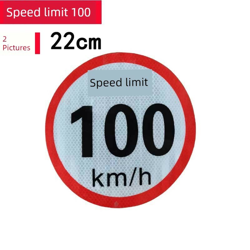 Наклейка с ограничением скорости 100 для транспорта, 2 шт, четкий дорожный знак безопасности для идентификации школьных