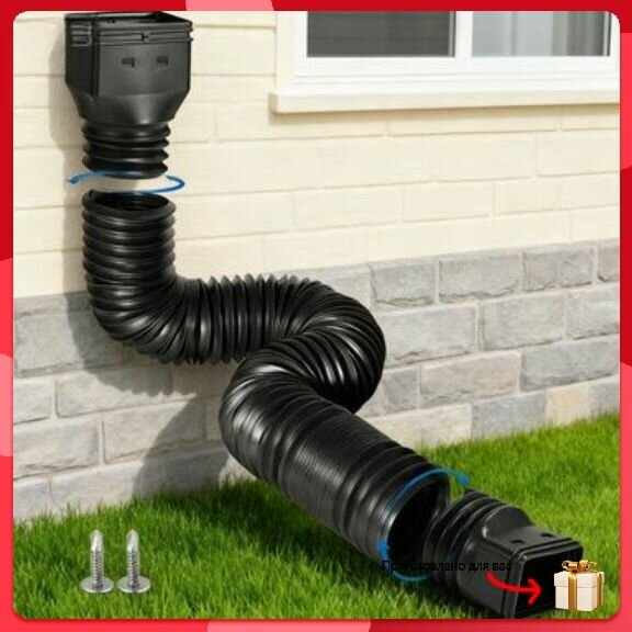 Дренажная удлинительная труба для сточного отверстия, наружная труба для отвода дождевой воды, подходит для дренажа или удлинения гибкой трубопроводной системы