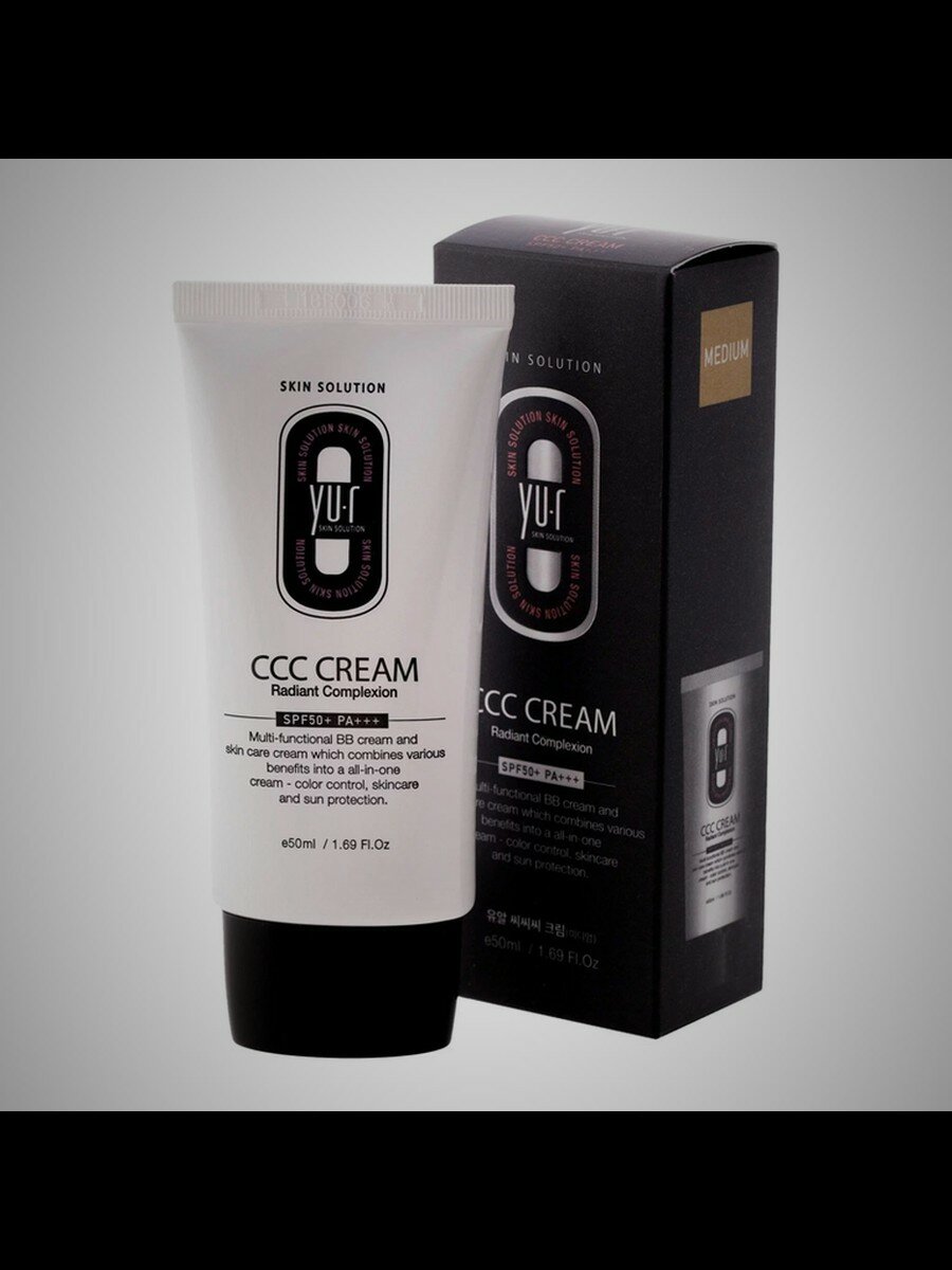 Yu.r ССС Cream Medium, SPF50+, Корректирующий крем для лица ССС Medium (Средний беж) 50 мл SPF50+