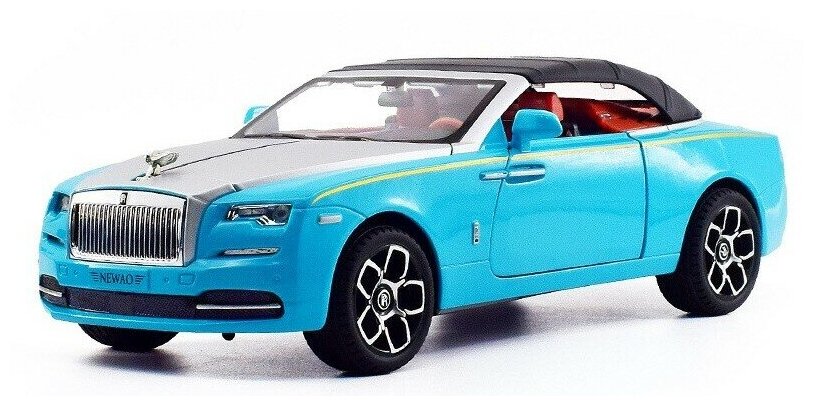 Модель металлическая Rolls-Royce Dawn кабриолет 1/24 свет, звук, поворот руля, крыша съемная (XA2410B) (Цвет: Бирюзовый)