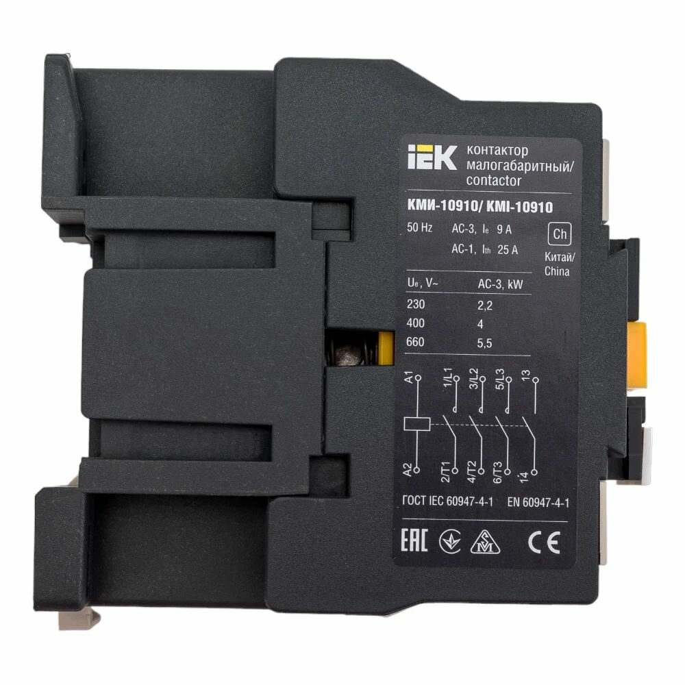 Контактор IEK КМИ-10910, 9А, 24В/АС3, 1НО KKM11-009-024-10