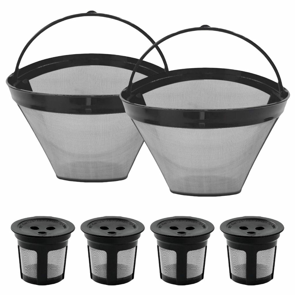 Кофейный фильтр конусной формы из нержавеющей стали для заваривания, Серебро