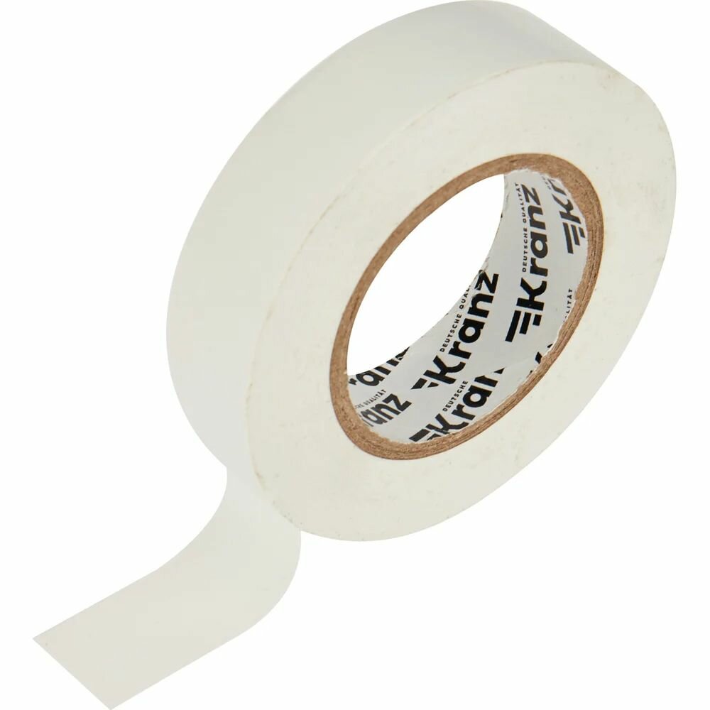 Изолента ПВХ KRANZ 0,13х19 мм, 25 м, белая KR-09-2201