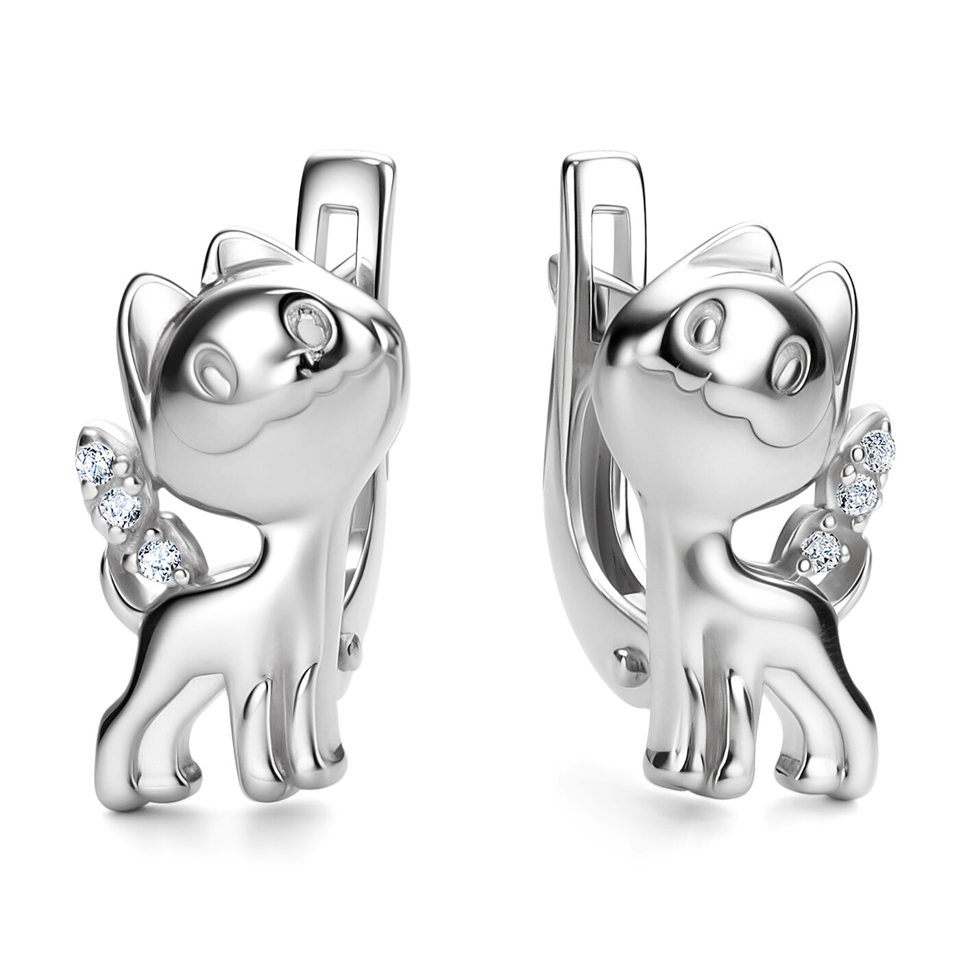Серьги Яхонт, серебро, 925 проба, фианит