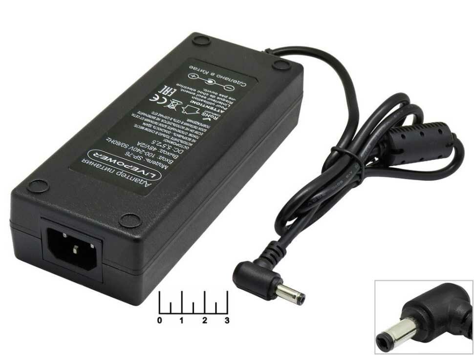 Блок питания 48V 2A SP-76 импульсный (5.5*2.5) угол без шнура (C13)