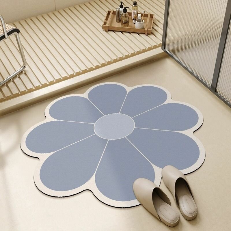 Мягкий коврик из диатомитовой земли для входа в ванную, водопоглощающий нескользящий коврик для ног, быстро сохнущий свежий круглый ковер для туалета