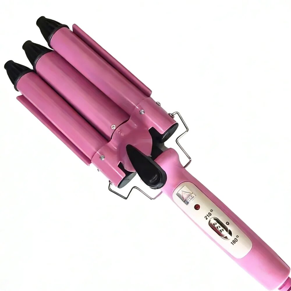 Щипцы для завивки волос керамические тройные pink 22mm