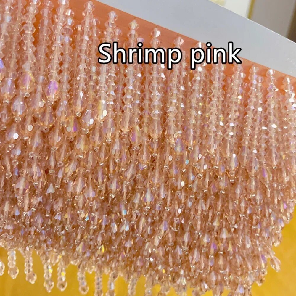 Кружевная лента с кисточками Shrimp pink, Розовый