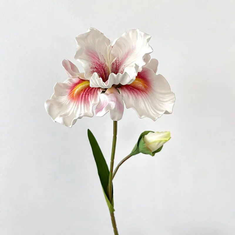 Ирис искусственный Uflower белый розовый, 45 см, Style 1