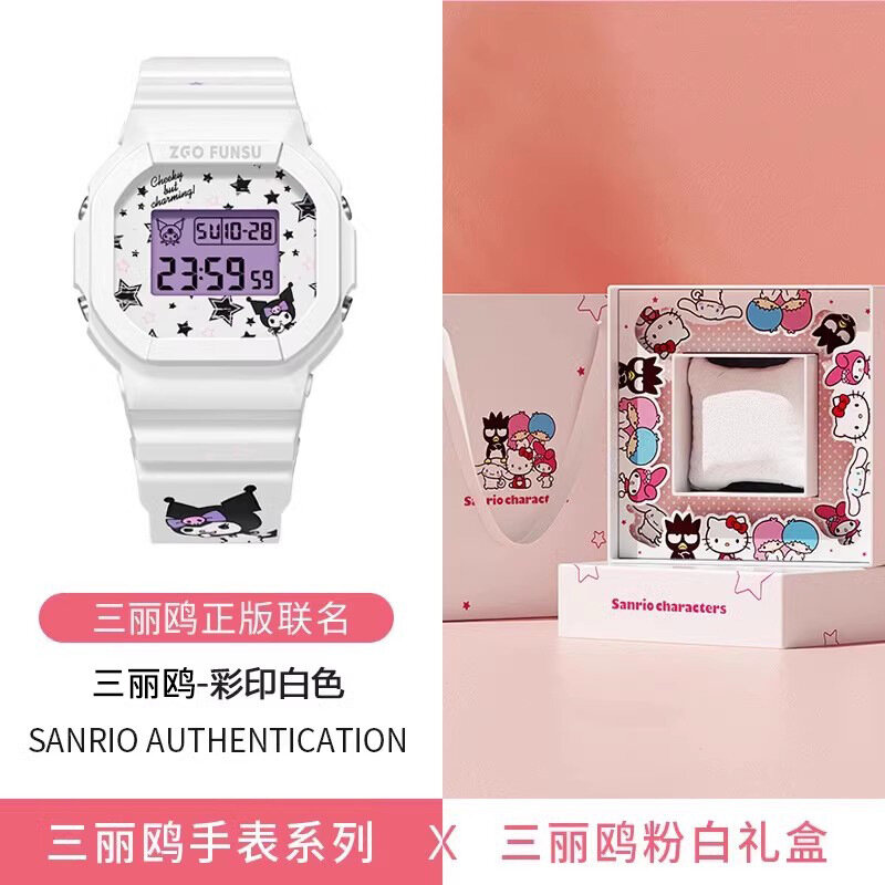 Электронные часы Lio для девочек, подходящие для учениц средней и старшей школы, детей, девочек, коллаборация с Hello Kitty