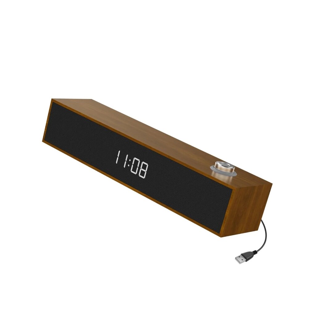Деревянный динамик с часовым дисплеем Bluetooth-сабвуфер для домашнего аудио-E3608