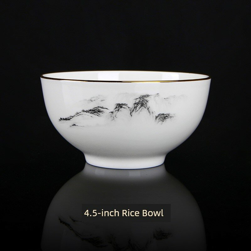 Набор посуды в китайском стиле из Цзиндэчжэня: миска для риса, салатница, керамическая суповая тарелка, тарелка для
